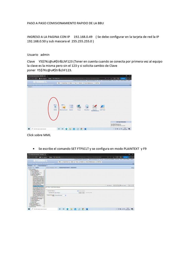 Paso A Paso Comisionamiento Rapido de La Bbu | PDF