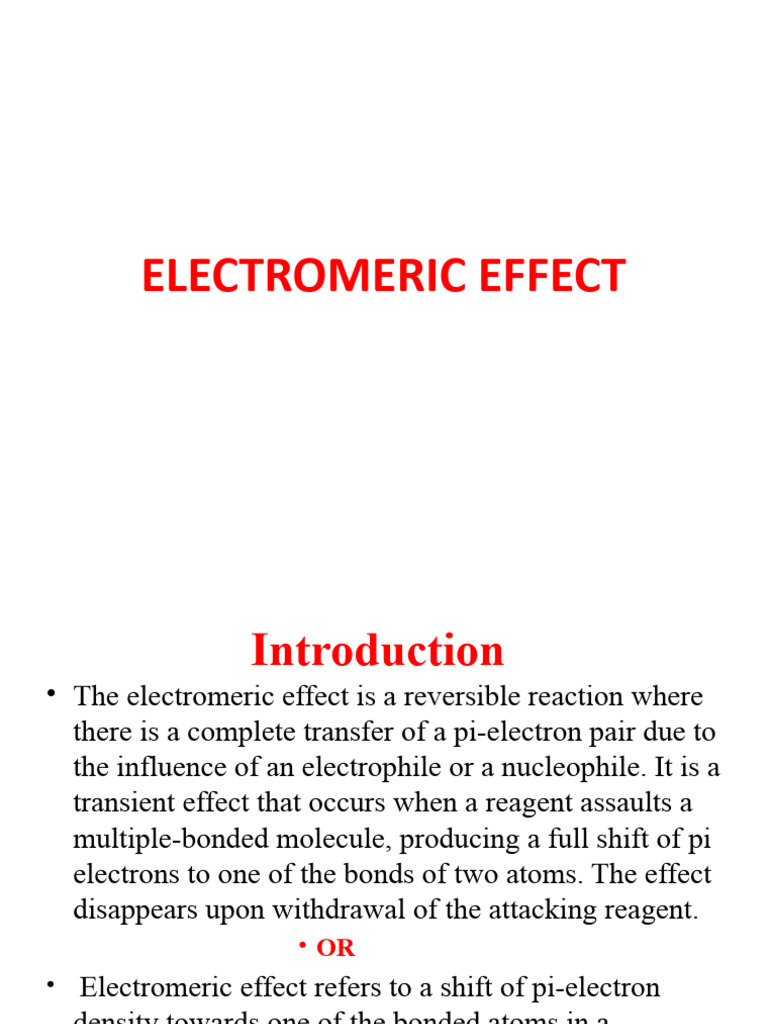Electromeric Effect | PDF | Chemical Bond | Chemical Polarity