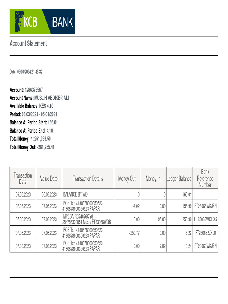 Account Transaction History | Download Free PDF | Finance & Money Management | Financial Technology