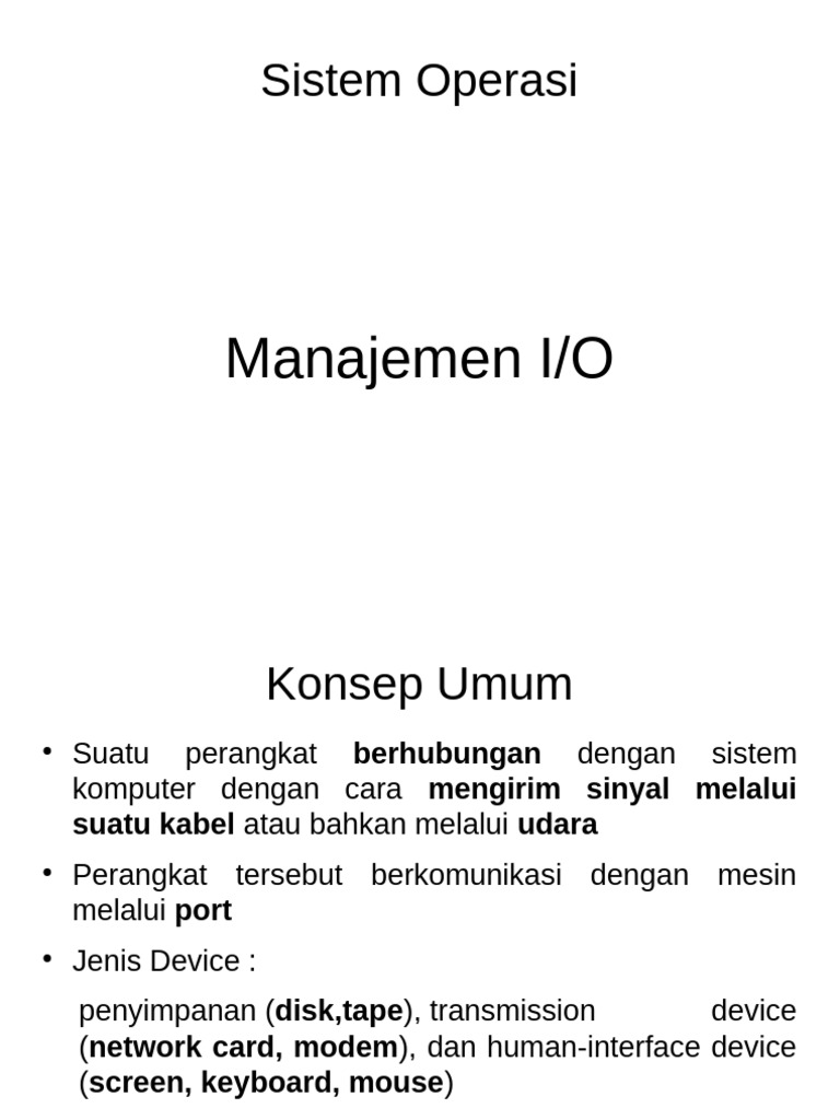 Sistem Operasi - Manajemen Input Output | PDF