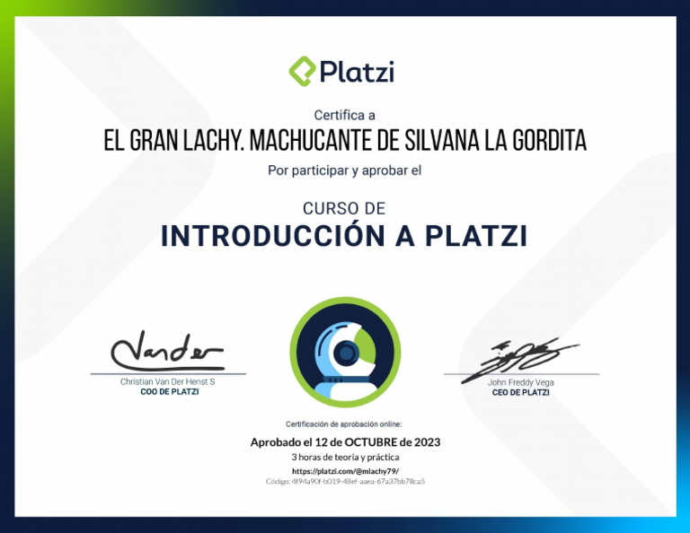 Diploma Intro Platzi Arg | PDF