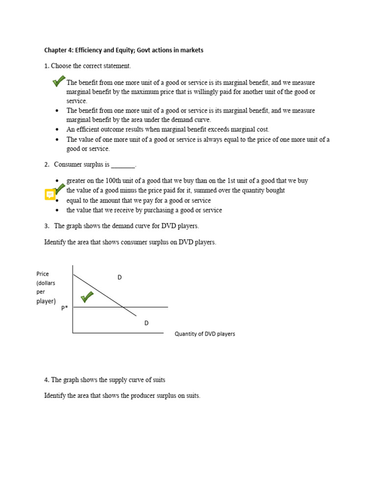 Chapter 4 - Extra Practice Questions | PDF | Economic Surplus | Pricing