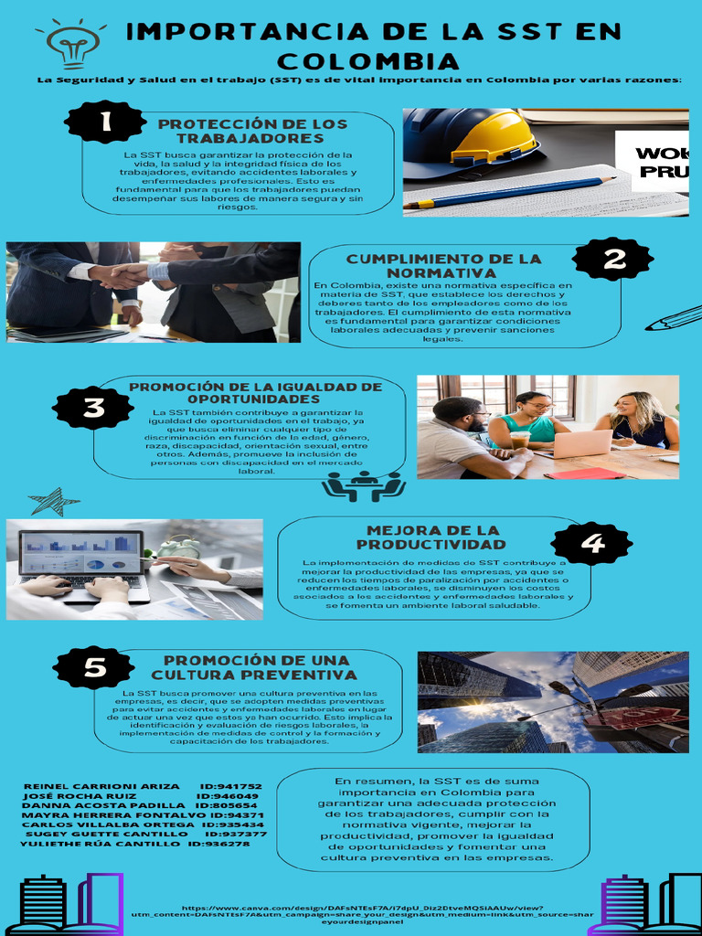 Infografía Importancia de La Sst en Colombia | PDF