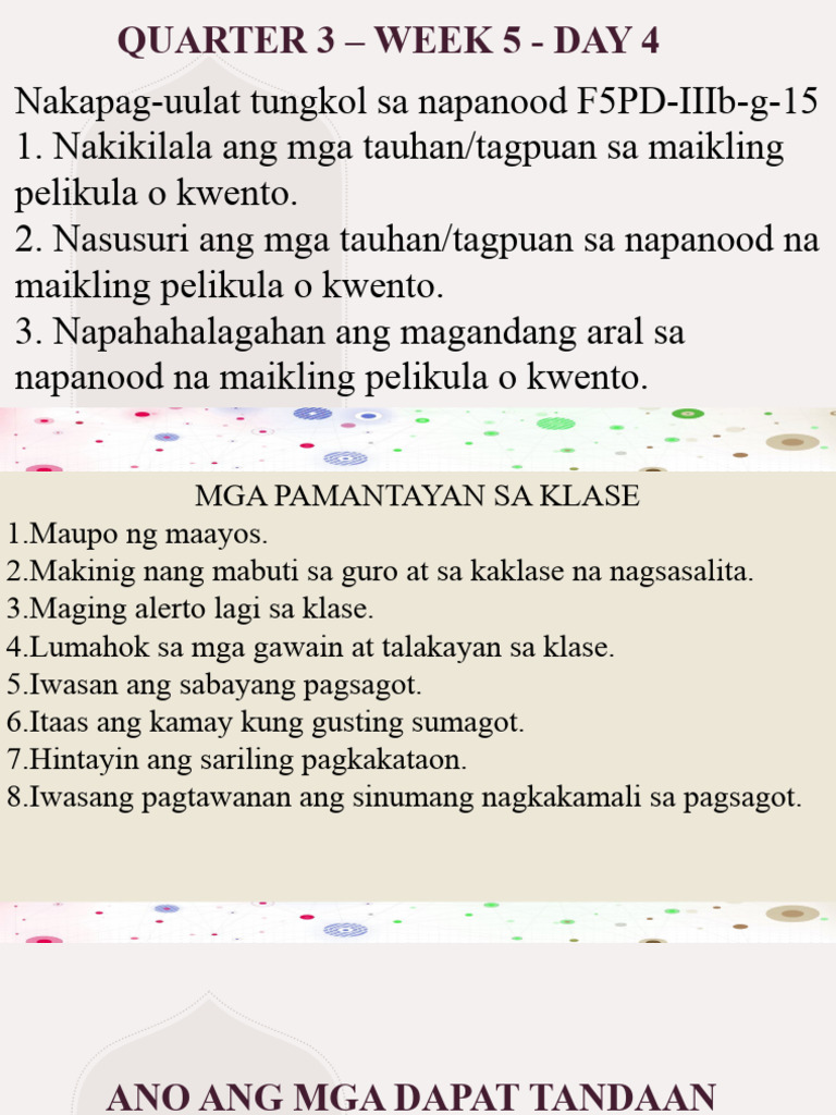 Quarter 3 - Week 5 - Day 4 | PDF