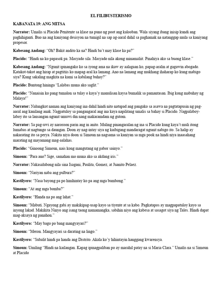 El Filibusterismo (Kabanata 19) | PDF