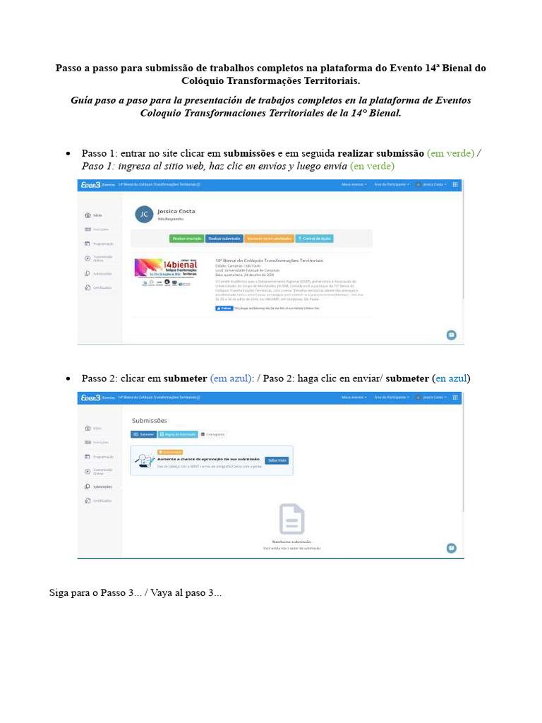 Passo A Passo para Submissão de Trabalhos Completos | PDF