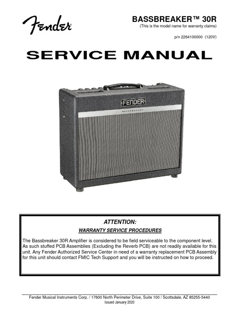 Bassbreaker 30R Service Manual | PDF | Amplifier | Operational Amplifier