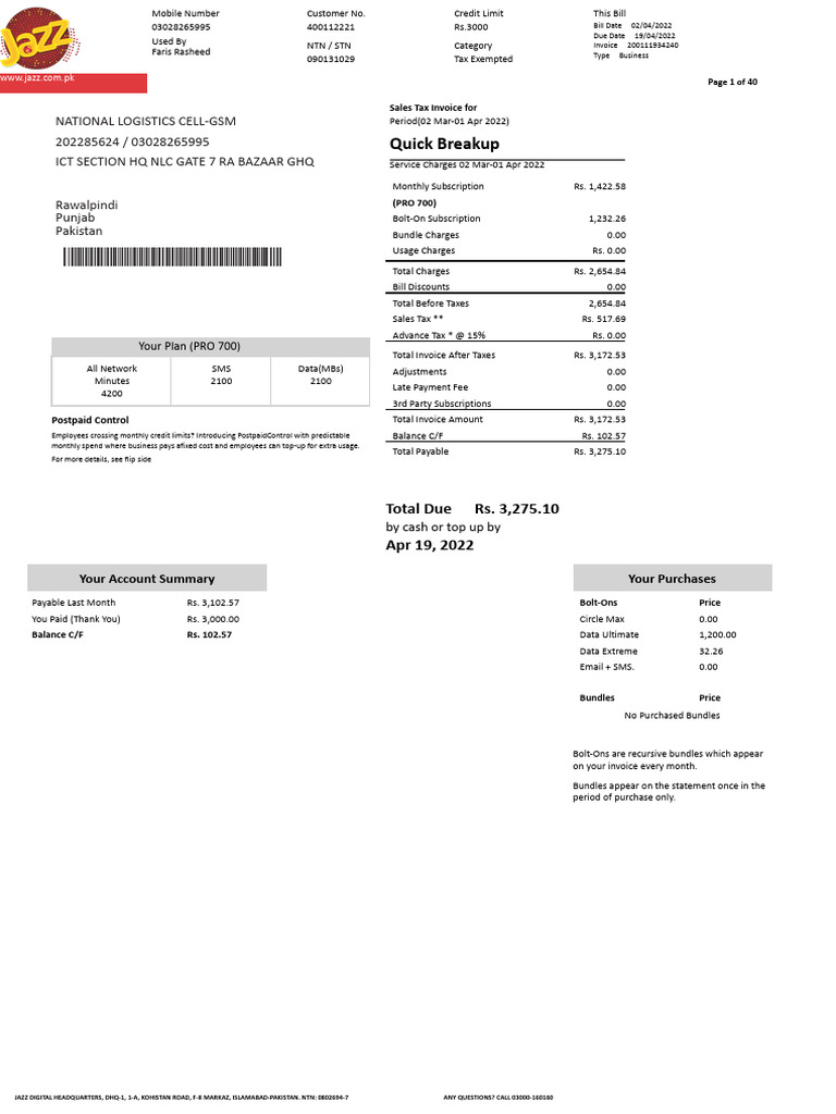 Line Statement Summary | PDF