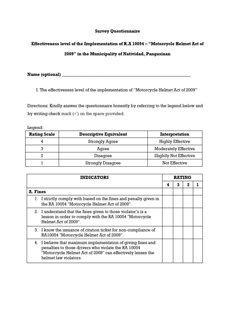 Floating of Survey Questionnaire For Community | Download Free PDF ...