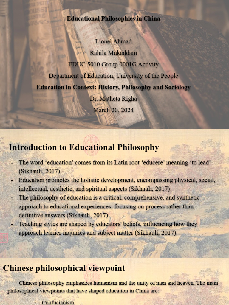 Group 0001G Educational Philosophies in China (Group Project) | PDF ...