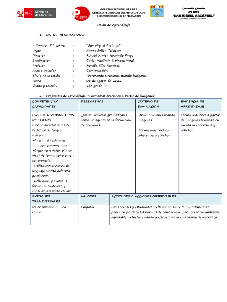 La Oracion | PDF | Evaluación | Aprendizaje