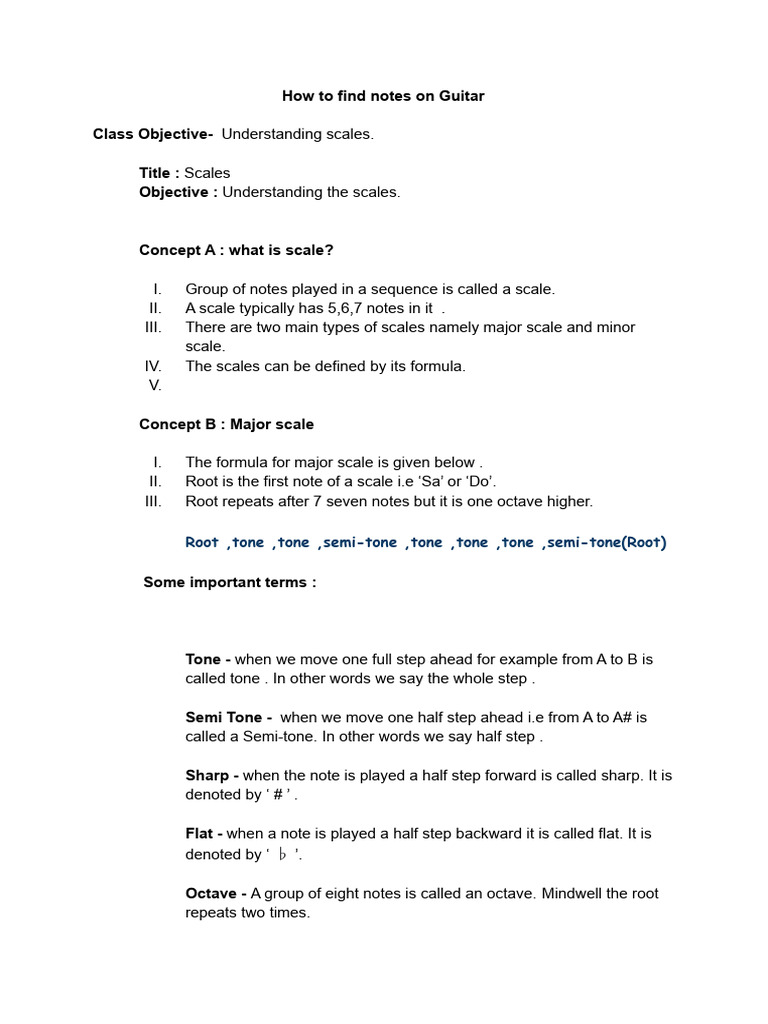 How To Find Notes On Guitar | PDF | Scale (Music) | Musical Compositions