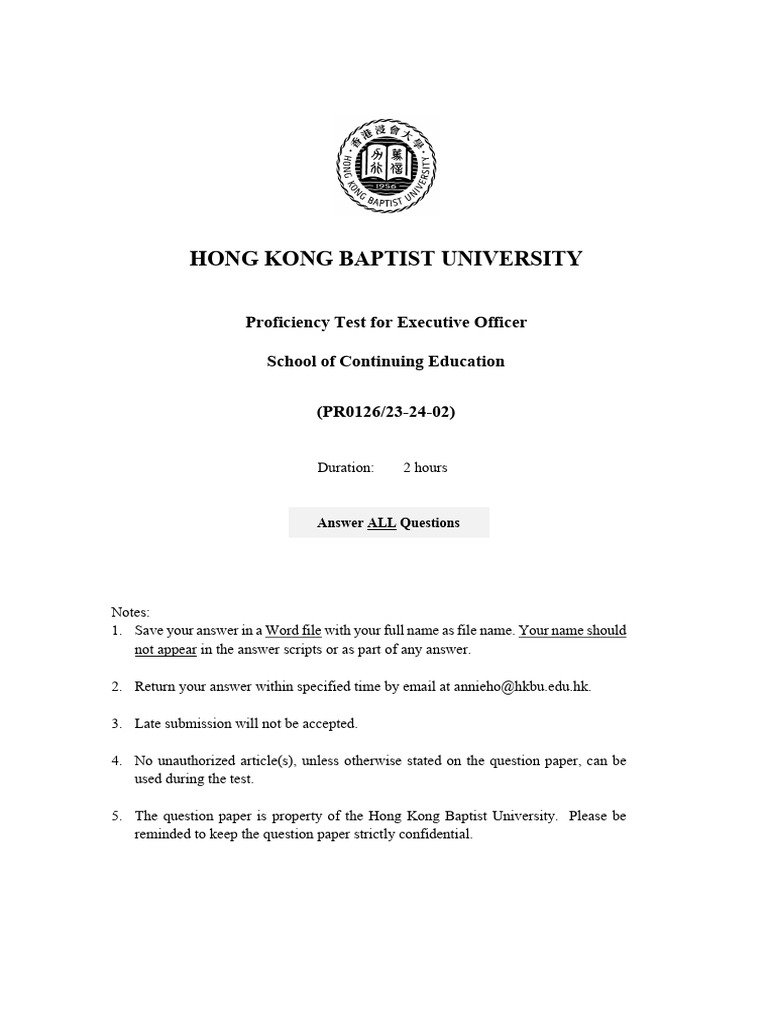 PR0126 - Written Test Paper | PDF
