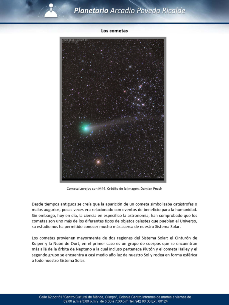 Cometas Pdf Cometa Sistema Solar