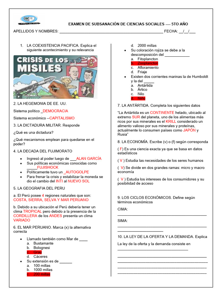 Sub Ccss Quinto Año | PDF