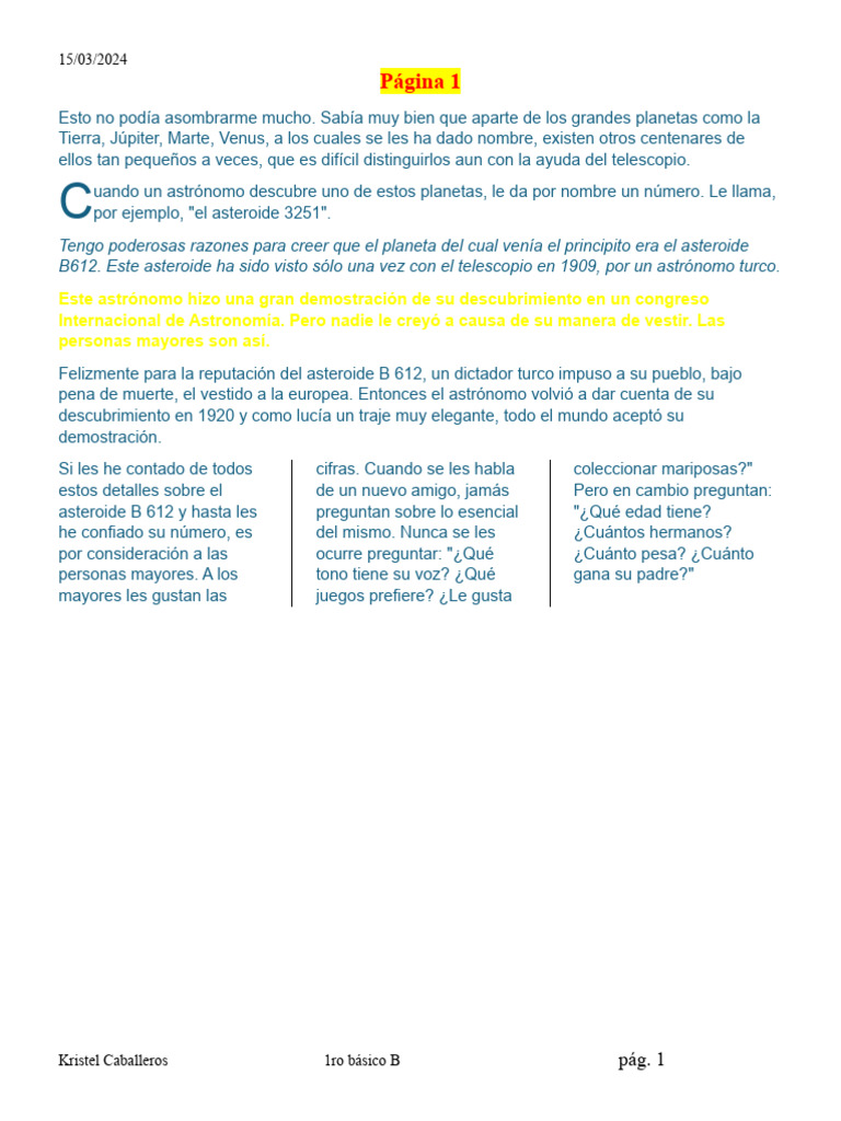 Examen Compu Word1 | PDF | Asteroide | Planetas