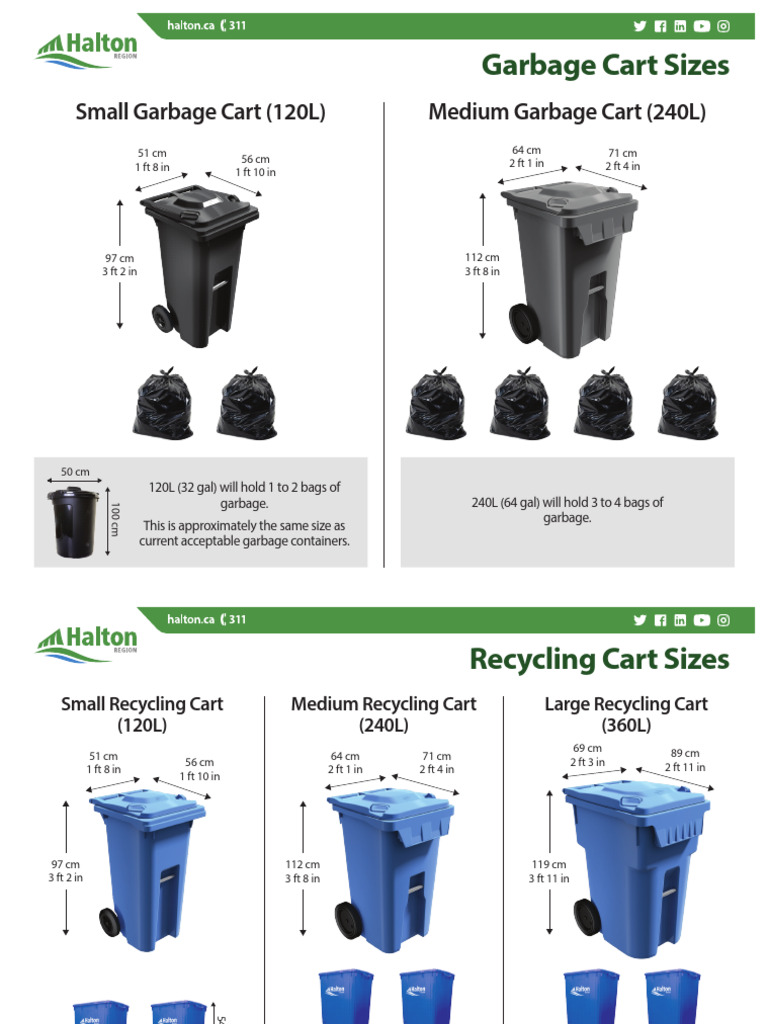 PW Wheeled Cart Bin Sizes | PDF