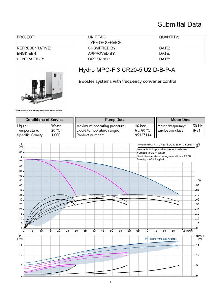 Hydro MPCF 3 CR205 U2 DBPA | PDF | Pump | Valve
