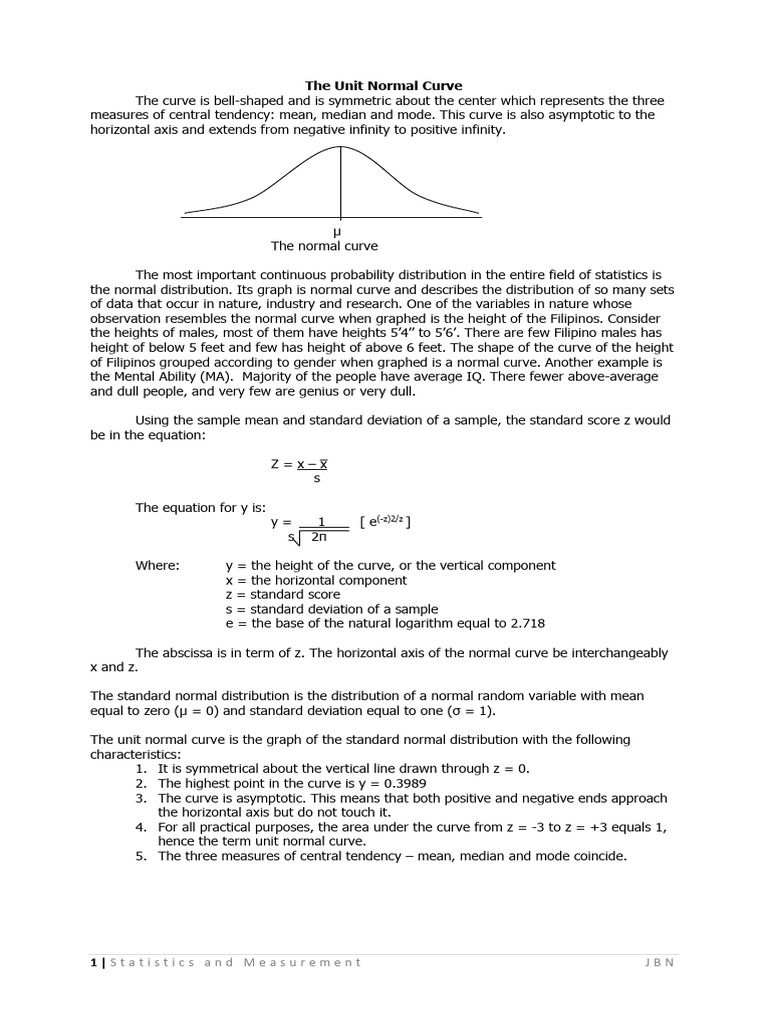 The-Unit-Normal-Curve | PDF