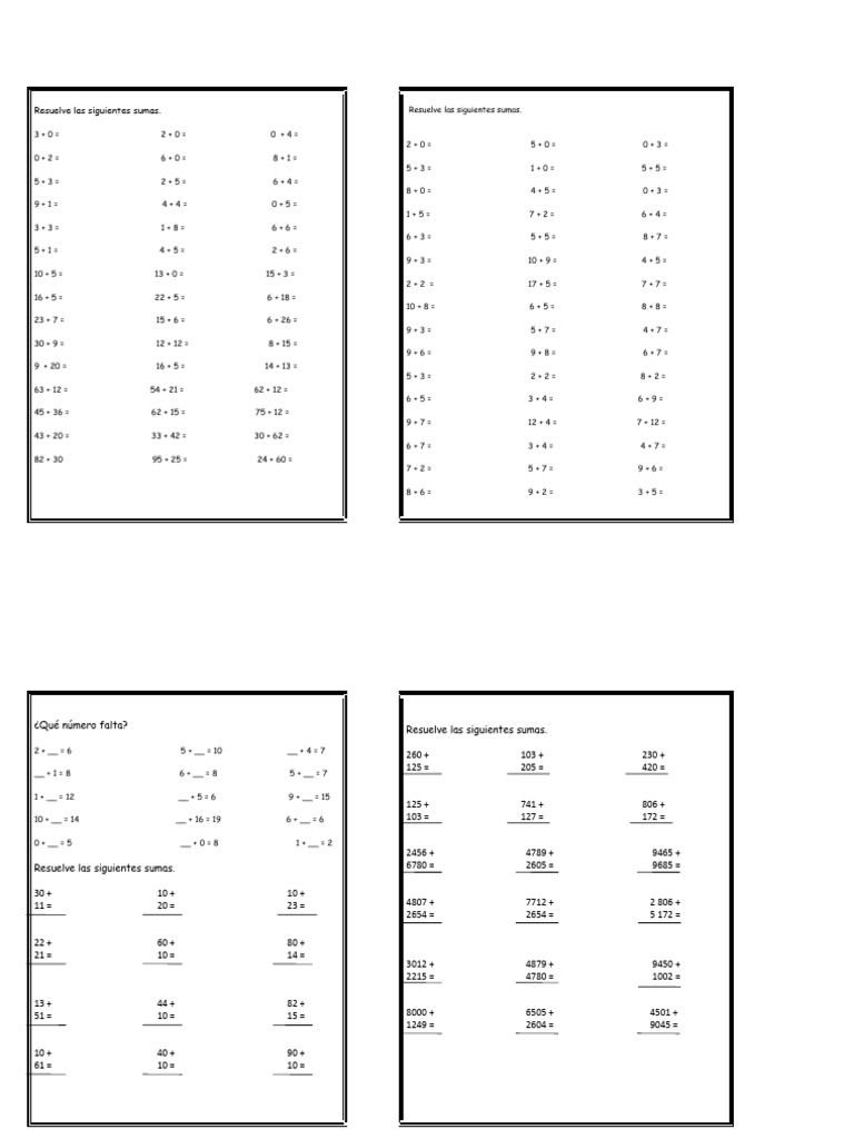 4º Matemáticas Sumas Restas | PDF