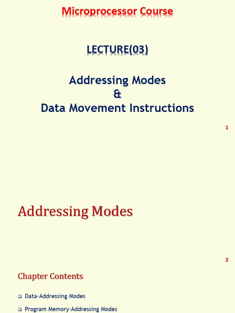 MP - Lec 03 - Addressing Modes and Data Movement | PDF | Assembly Language | Computer Architecture