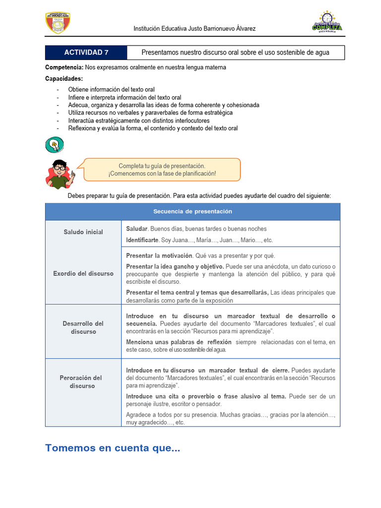 ACTIVIDAD 6_3ro | PDF | Verdad | Hablar en público