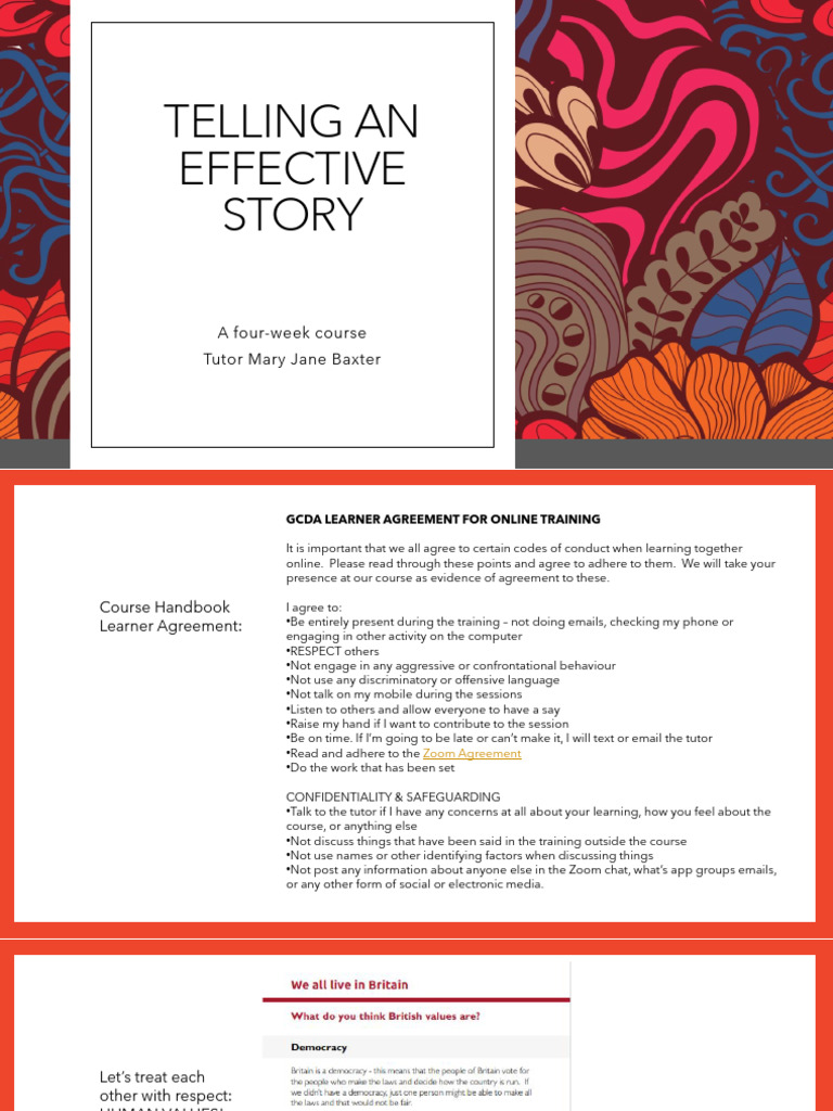 Training Telling An Effective Story Part One New | PDF | Storytelling ...