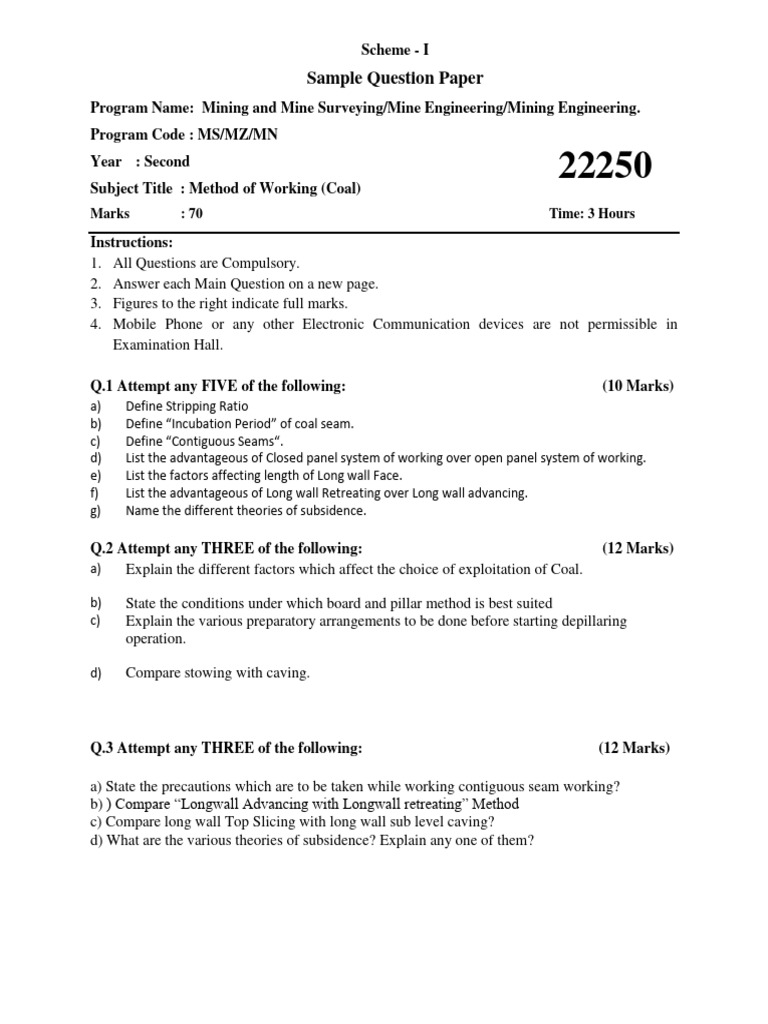 Sample Question Paper (Msbte Study Resources) | Download Free PDF ...