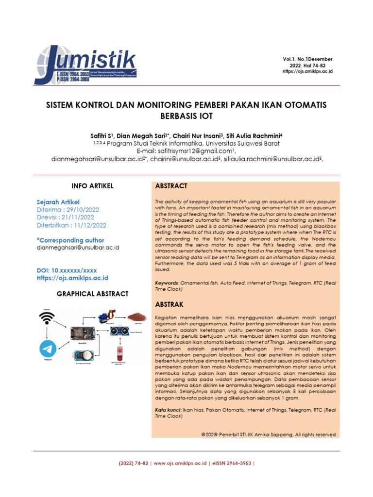 Sistem IOT Pakan Ikan Otomatis | PDF Sistem IOT Pakan Ikan Otomatis | PDF