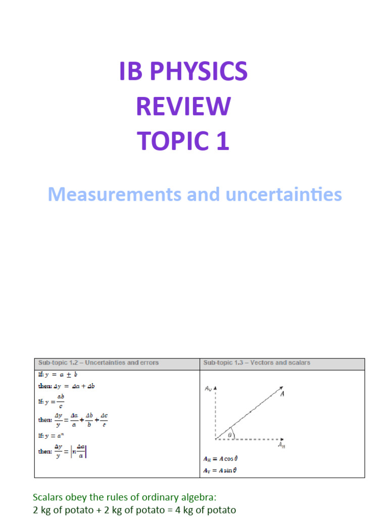 IB Physics Measurements & Uncertainties Guide | PDF | Significant ...