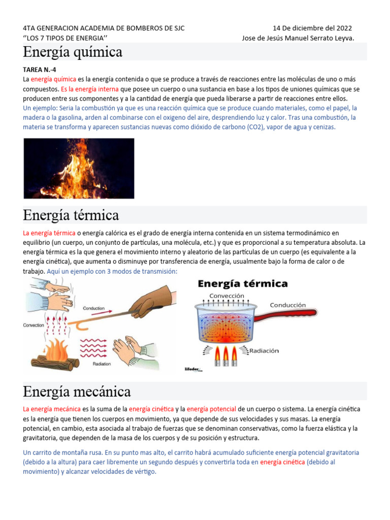 7 Tipos de Energia Imprimir | PDF | La energía nuclear | Calor