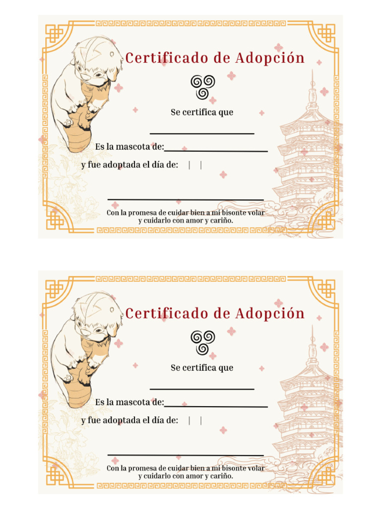 Certificado de adopcion | PDF