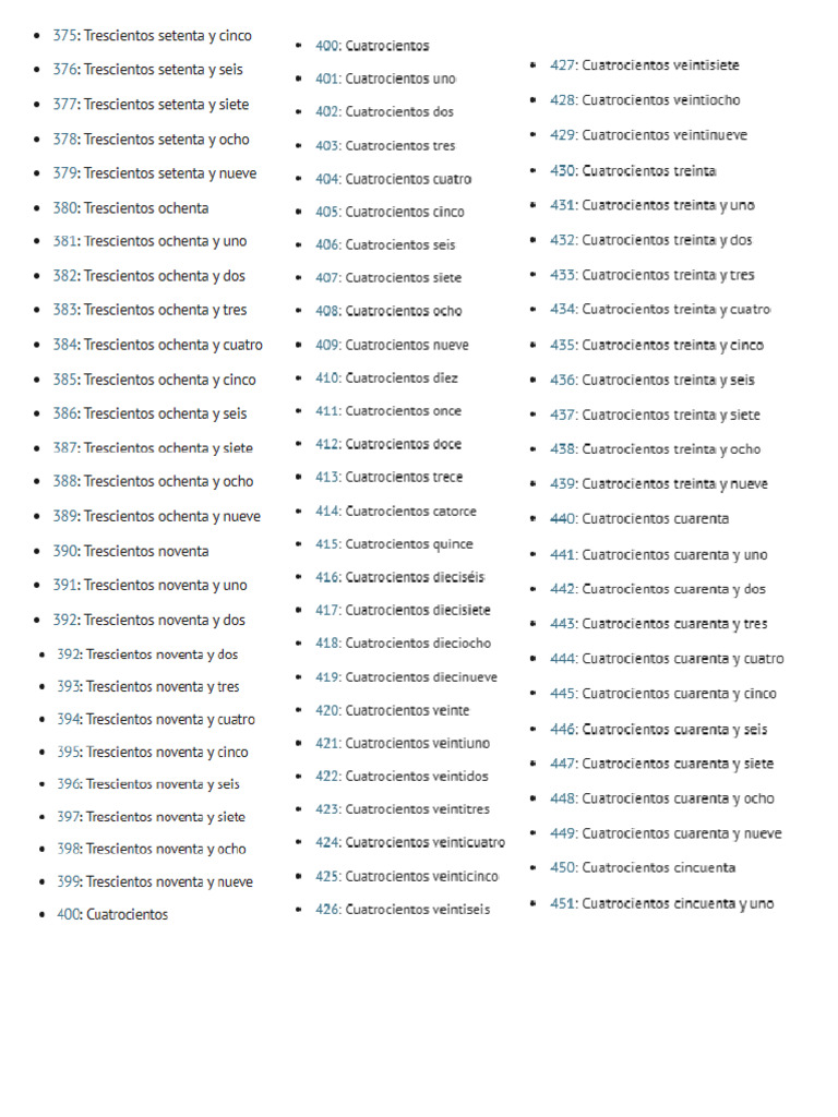 Numeros de 1 A 1000 | PDF