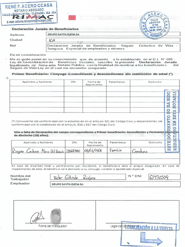 Rimac Declaracion | PDF