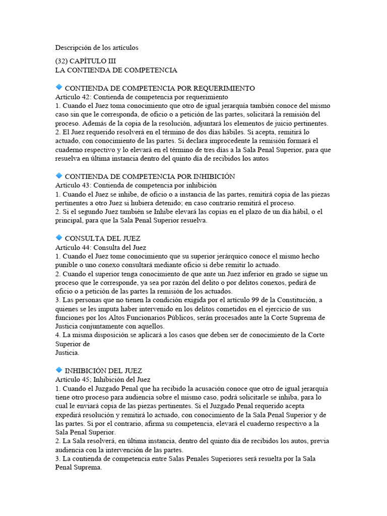 Descripción de Los Artículos | PDF | Juez | Judicaturas