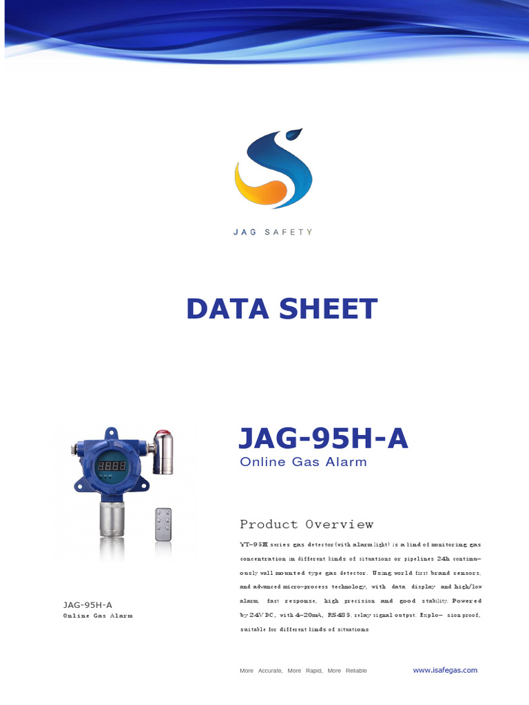 JAG-95H-A (With Alarm Light) Data Sheet | PDF