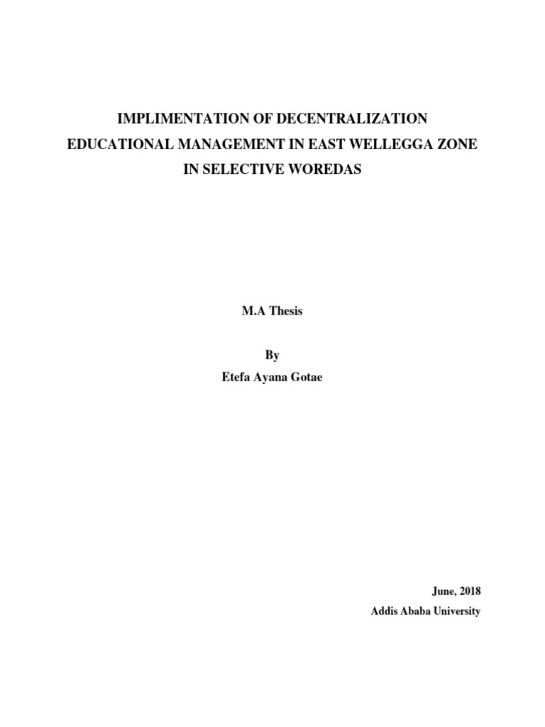Implimentation of Decentralization ... - Aau-Etd | PDF ...