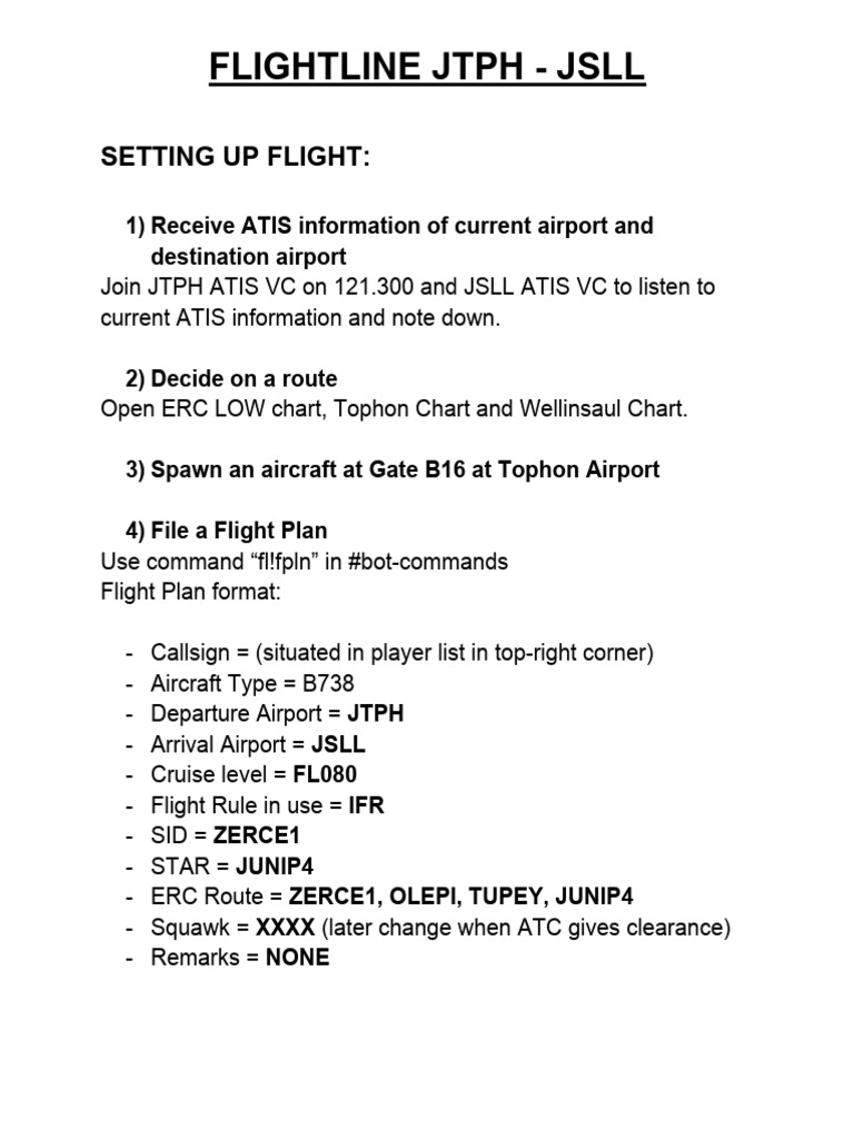 Roblox Flightline Flight Plan Guide | PDF | Air Traffic Control ...