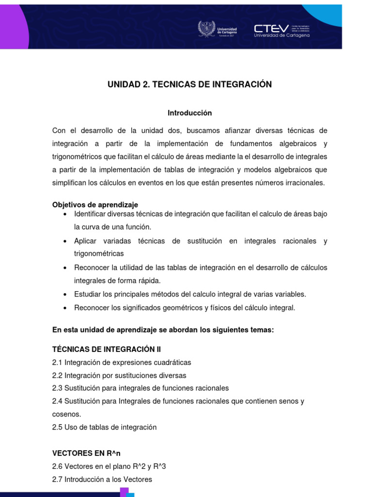 Módulo de La Unidad 2. Cálculo Integral - 6+48 PM | Descargar gratis ...