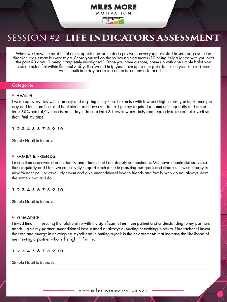 Life Mastery Sheet | PDF | Hobbies