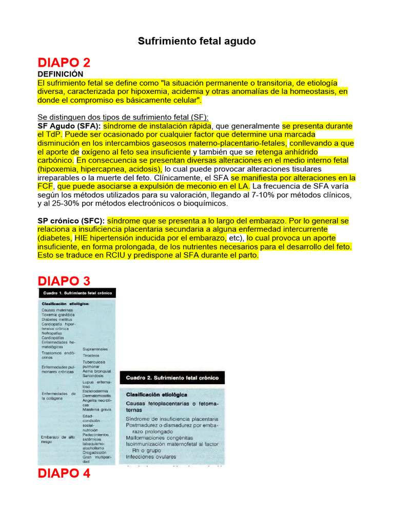 Sufrimiento fetal- Guía completa | PDF | Placenta | Feto