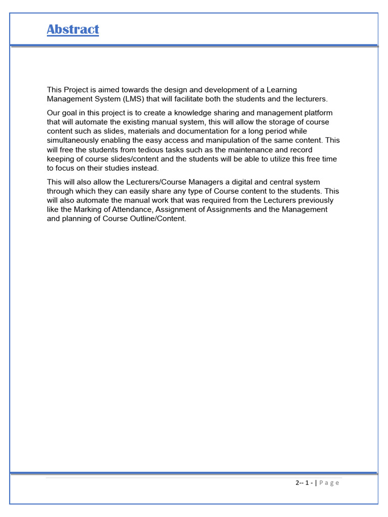 Project LMS Report | PDF