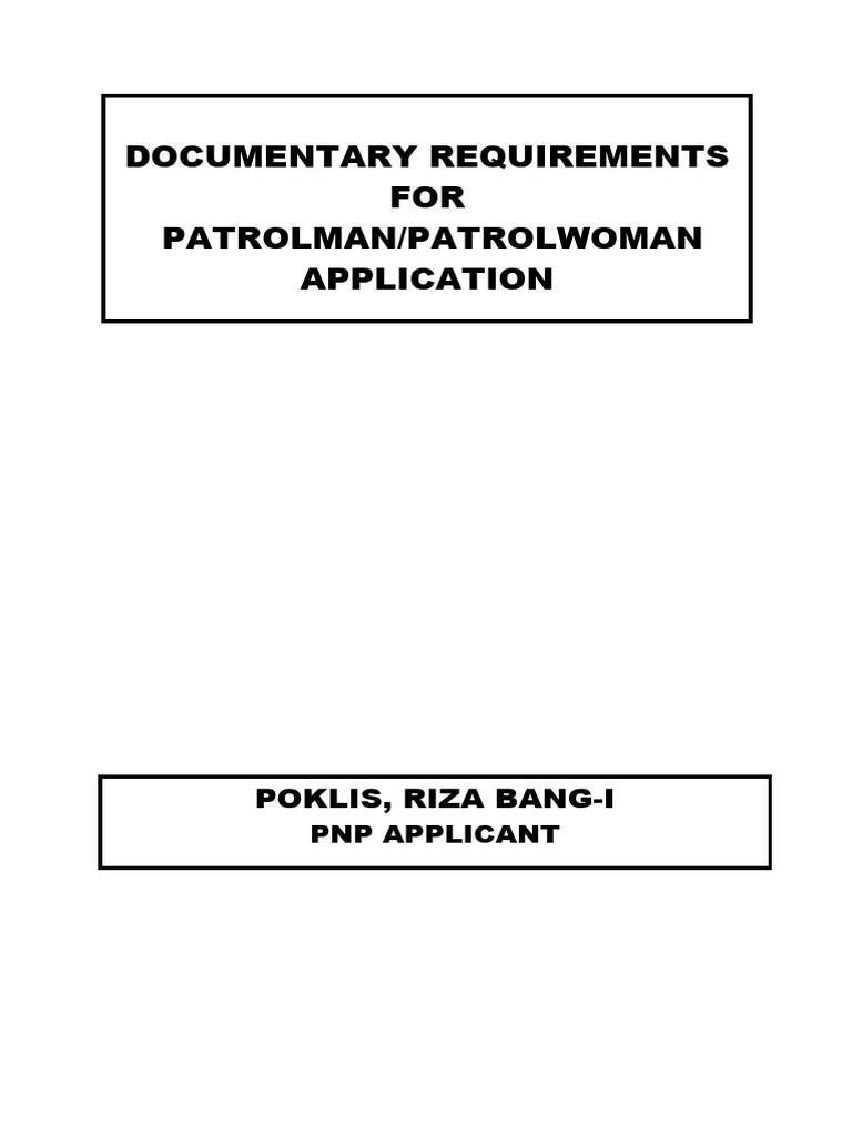PNP Application Documentary Requirements | PDF