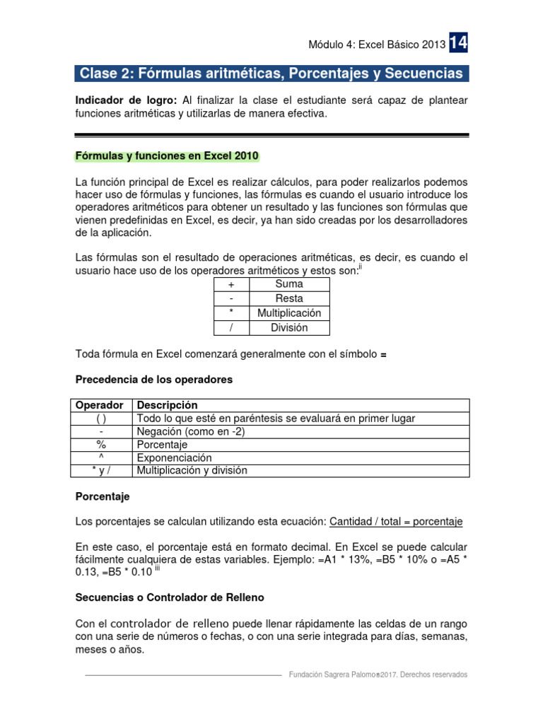 Unidad 2 - Formulas y Funciones | PDF