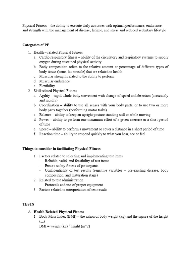 Physical Fitness | PDF | Physical Fitness | Flexibility (Anatomy)