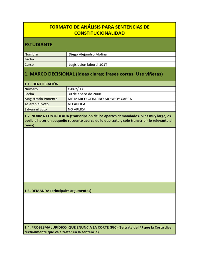 Análisis Sentencia C-062/08 Constitucionalidad | PDF | Caso de ley | Justicia