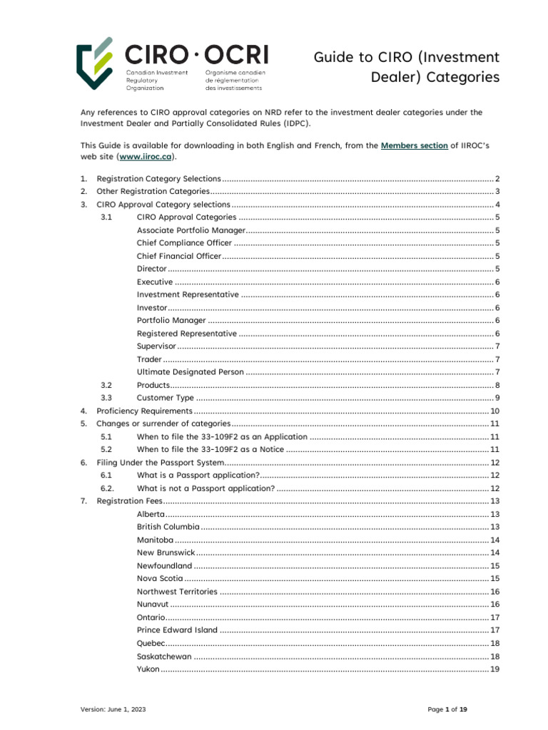 CIRO Investment Dealer Guide | PDF | Securities (Finance) | Futures ...