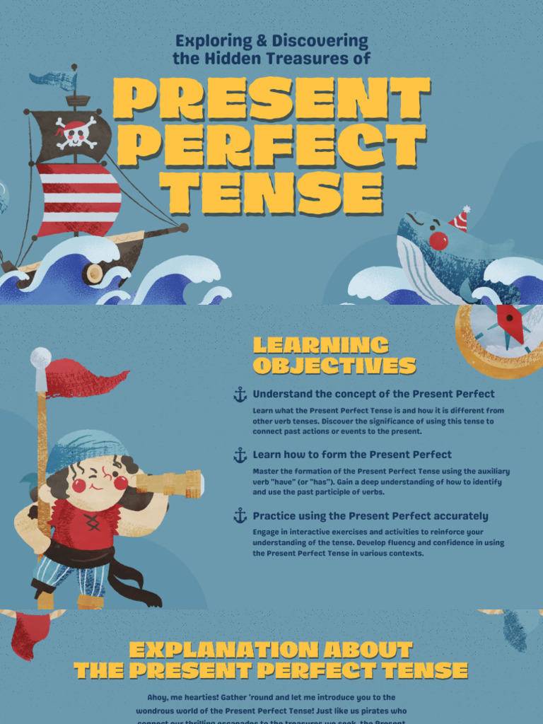 Colorful Illustrative English Grammar Present Perfect Tense ...