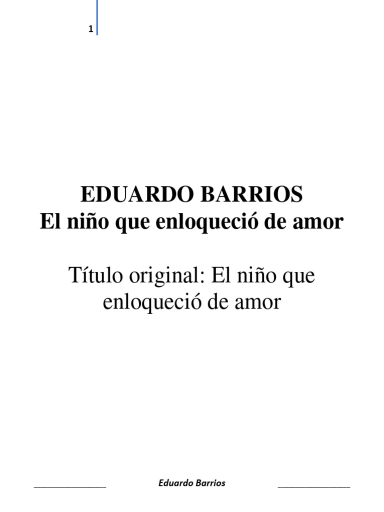 El Niño Que Enloquecio de Amor | PDF