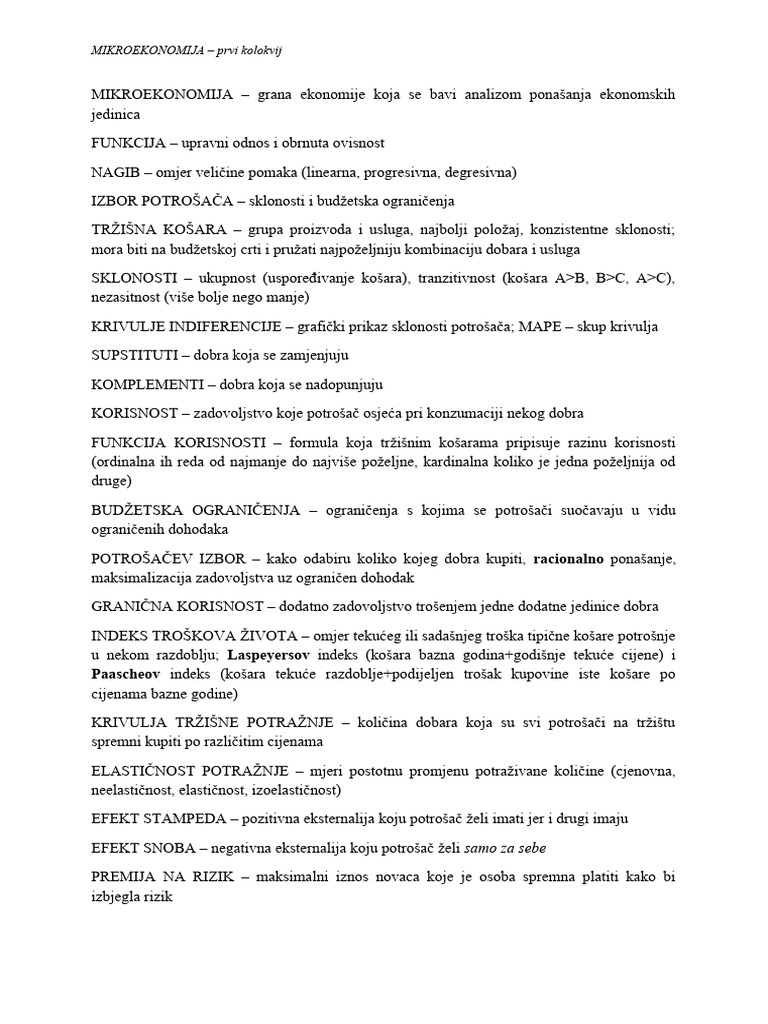 Ekonomija Kolokvij Skripta | PDF